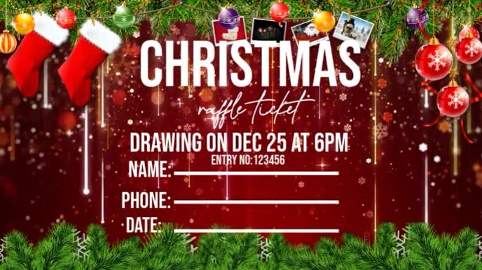 3d Christmas Raffle Ticket Digital Display (16:9) Template | PosterMyWall