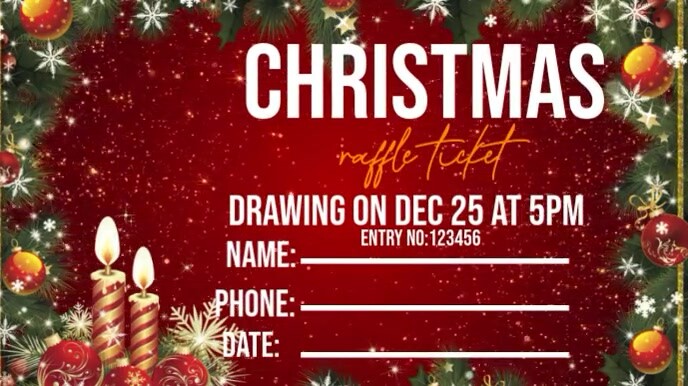 3d Christmas Raffle Ticket Digital Display (16:9) Template | PosterMyWall