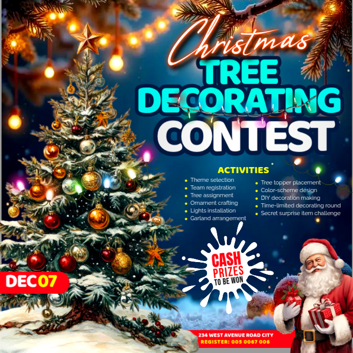 3d Christmas Tree Decorating Contest Door Decor Competition Xmas Event ...