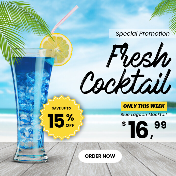 3d Cocktail Party Instagram Post Template | PosterMyWall