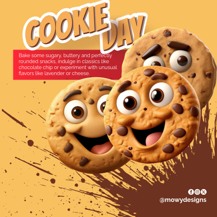 3d Cookie Day Instagram Post Template | PosterMyWall