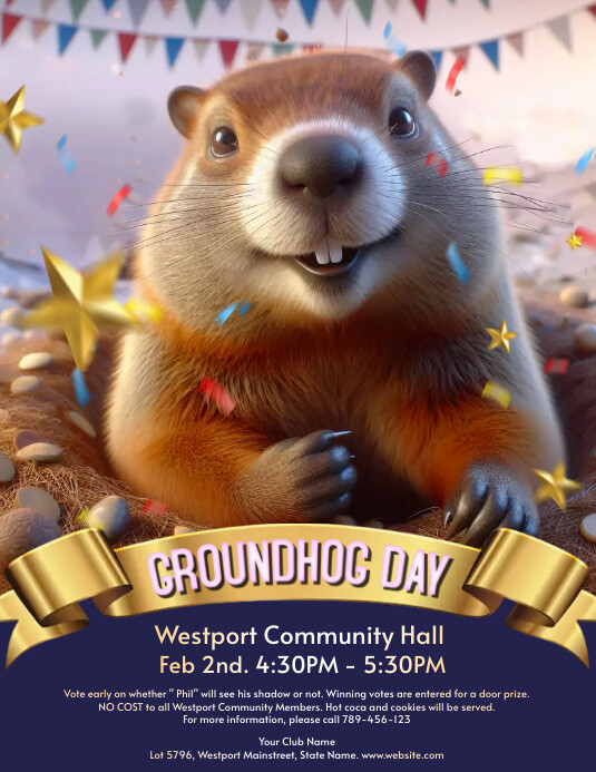 Copy of 3D Creative Groundhog Day Flyer | PosterMyWall