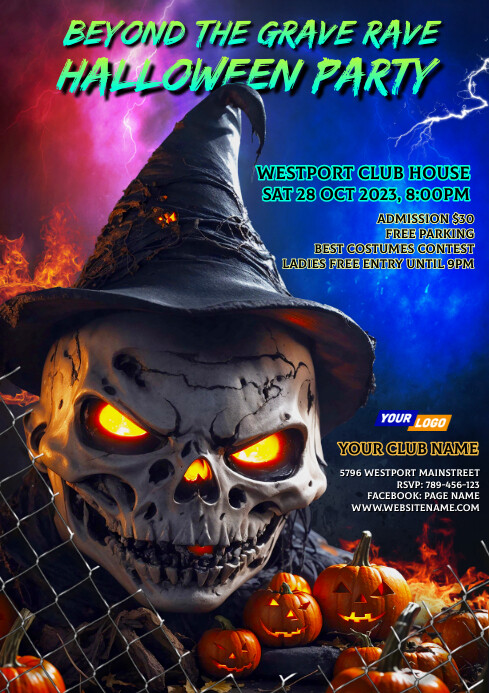 Copy of 3D Creative Halloween Party Event Poster | PosterMyWall
