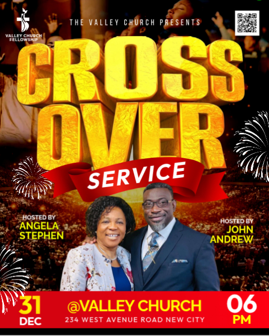 3d Cross Over New Year's Eve Night Church Nye Prayer And Worship ...