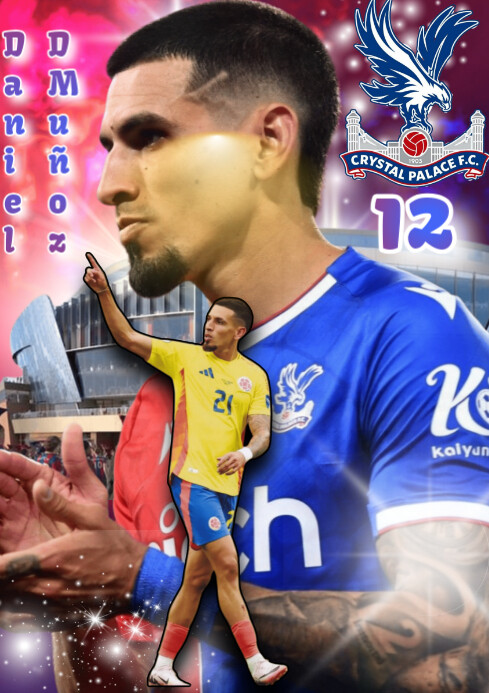 Copy of 3d Daniel Munoz Crystal Palace Football Player A4 | PosterMyWall