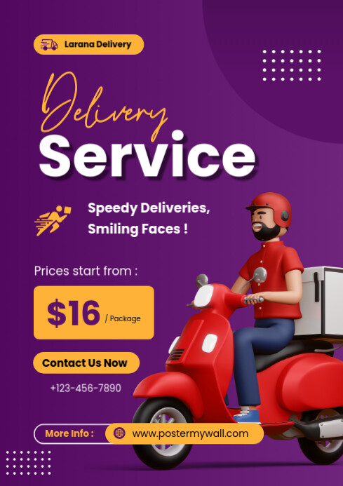 3d Delivery Service A4 Template | PosterMyWall