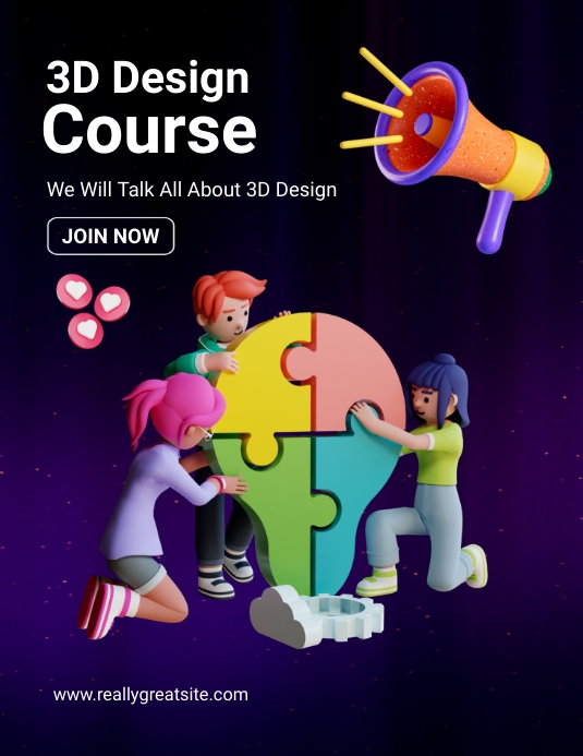 Copy of 3D design course template | PosterMyWall