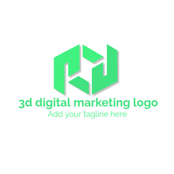 Copy of 3d digital marketing logo | PosterMyWall