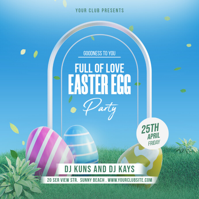 Modèle 3d Easter Egg Party Instagram Post | PosterMyWall