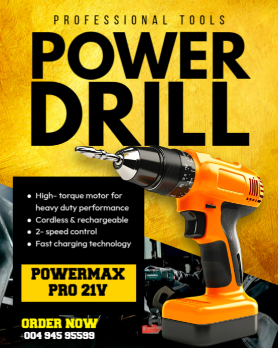 Plantilla de 3d Electric Cordless Hand Drill Portable Machine Power ...