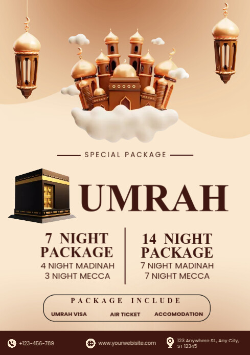 Copy of 3D Elegant Umrah Travel Flyer | PosterMyWall