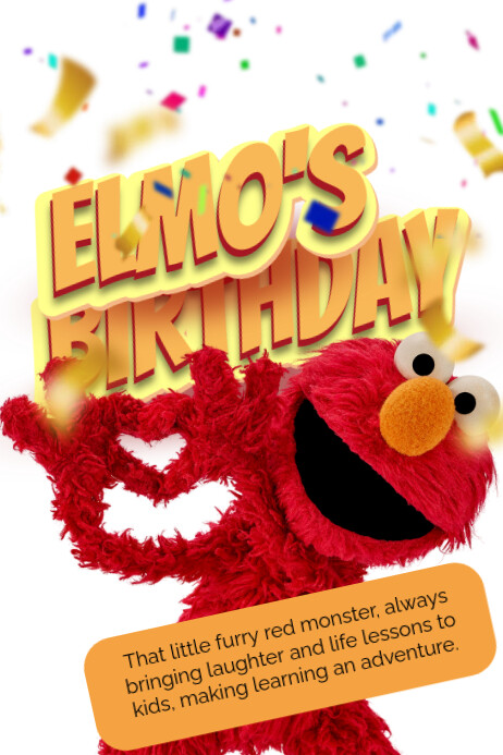 3d Elmo Poster Template | PosterMyWall