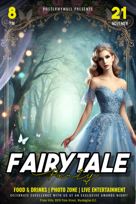 3d Enchanted Fairytale Party Poster Template | PosterMyWall