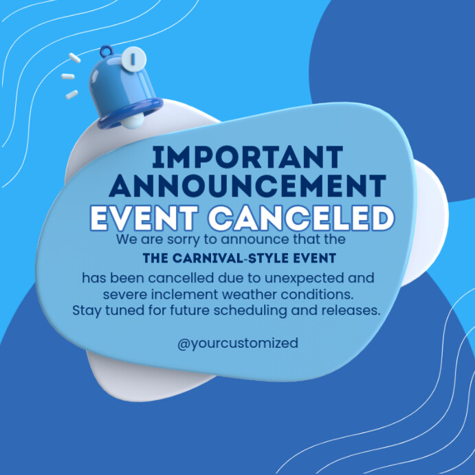 Copy of 3d Event Canceled Instagram Post | PosterMyWall