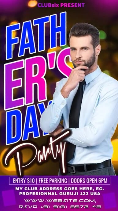 3d Father's Day Night Party Template Instagr | PosterMyWall