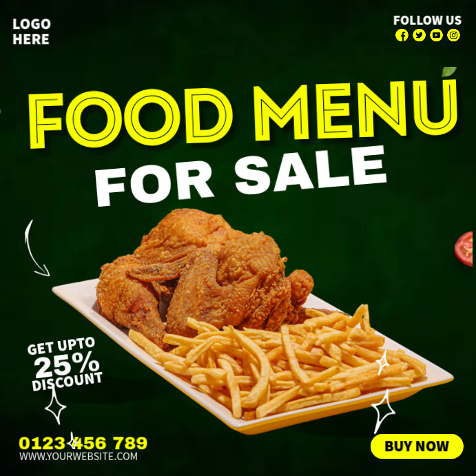 3d Food Menu Instagram Post Template | PosterMyWall