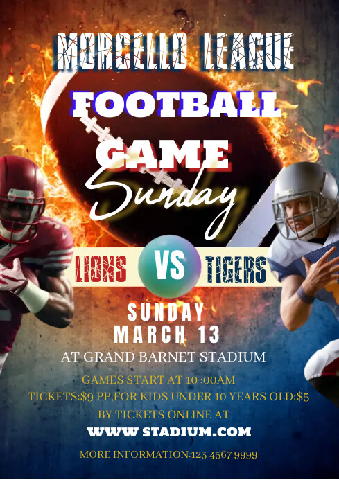 Copy of 3d Football Game Sunday Poster A4 | PosterMyWall