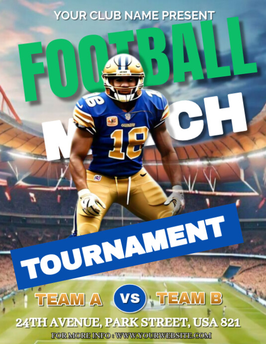 3d Football Match Design Template Flyer (us | PosterMyWall