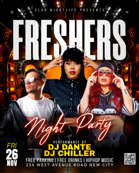 3d Freshers Night Party University College Welcom Bash Artist Dj Music ...