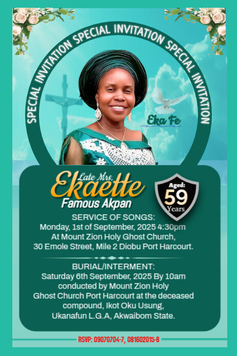Funeral Announcement Poster Template | PosterMyWall