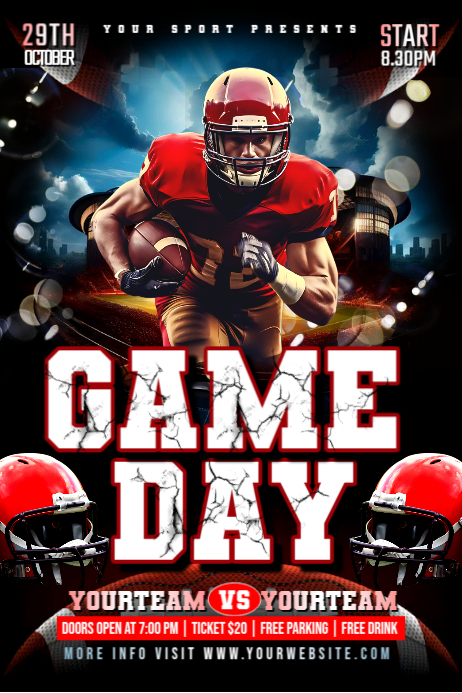 3d Game Day Banner 4' × 6' Template | PosterMyWall