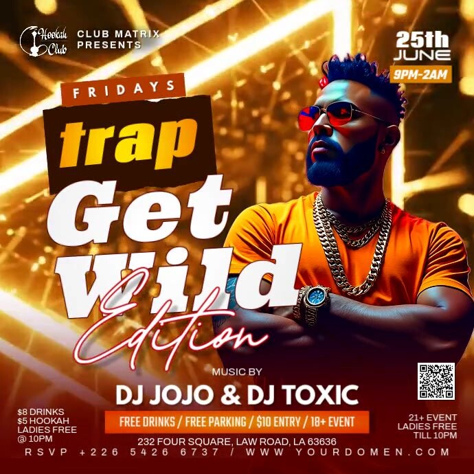 3d Get Wild Friday Square (1:1) Template | PosterMyWall