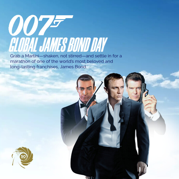 3d Global James Bond Day Instagram Post Template | PosterMyWall