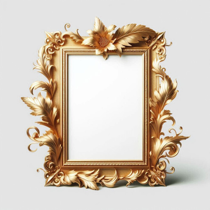 Plantilla de 3d Golden Picture Frame Instagram Post | PosterMyWall