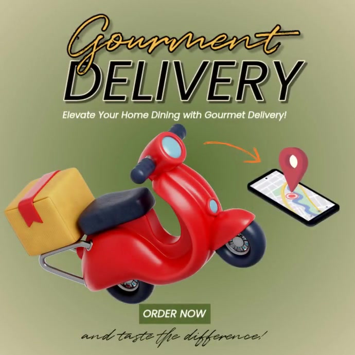 3d Gourmet Delivery Ad Instagram Post Template | PosterMyWall