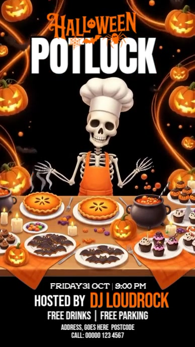 3d Halloween Potluck Instagram Story Template | PosterMyWall
