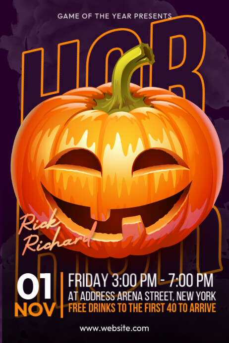 3d Halloween Pumpkin Poster Template | PosterMyWall