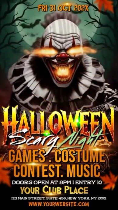 3d Halloween Scary Night Instagram Story Template | PosterMyWall