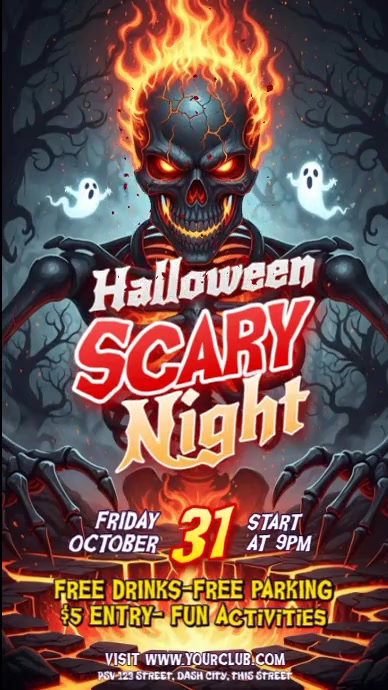 Copy of 3d Halloween Scary Night Party Instagram Story | PosterMyWall