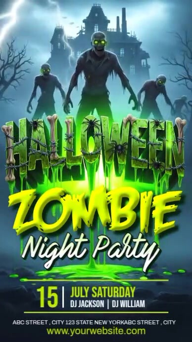 3d Halloween Zombie Party Instagram Story Template | PosterMyWall