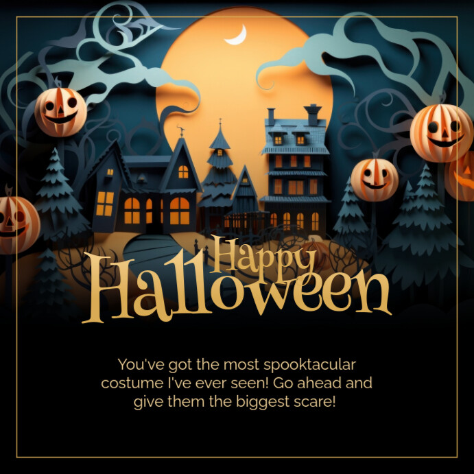 3d Happy Halloween Day Instagram Post Template | PosterMyWall