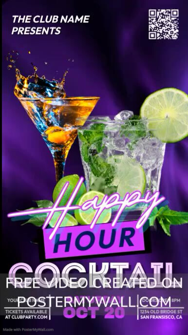 3d Happy Hour Cocktail Instagram Story Template | PosterMyWall