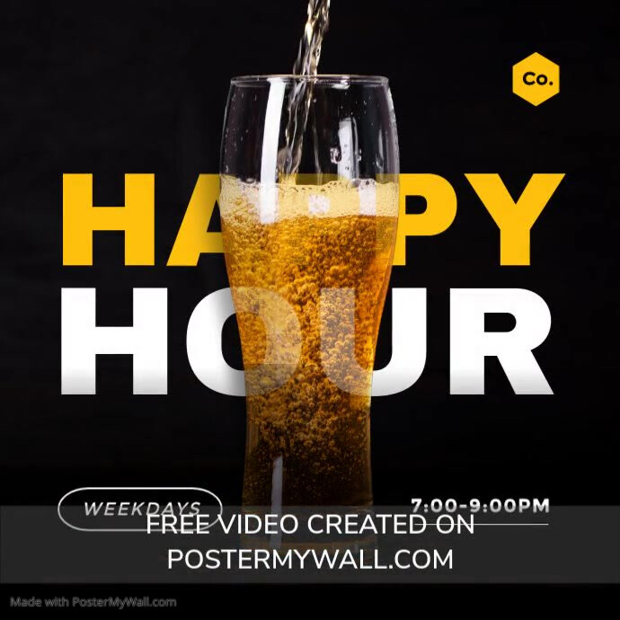 3d Happy Hour Instagram Post Template | PosterMyWall