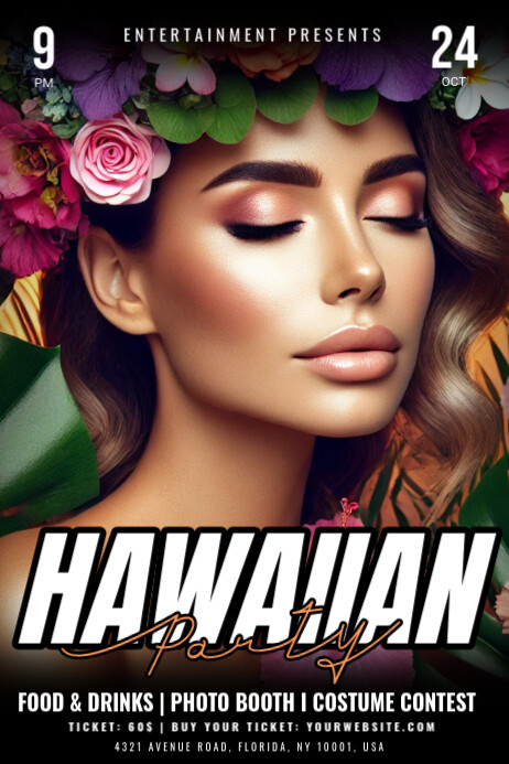 3d Hawaiian Luau Party Poster Template | PosterMyWall