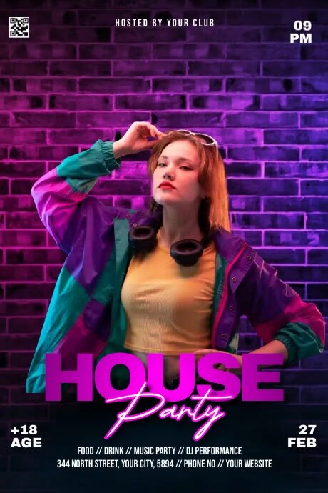 3d House Party Event Poster Template | PosterMyWall