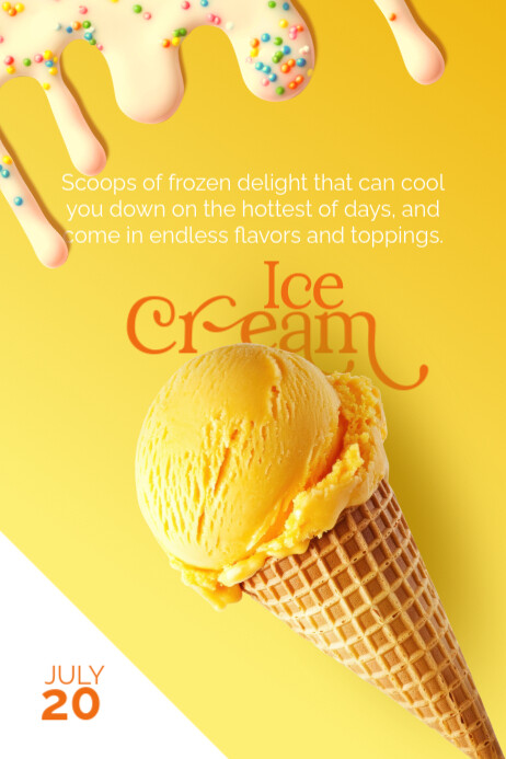 3d Ice Cream Day Poster Template | PosterMyWall