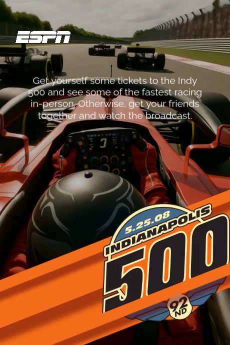 Copy of 3d Indianapolis 500 Poster | PosterMyWall