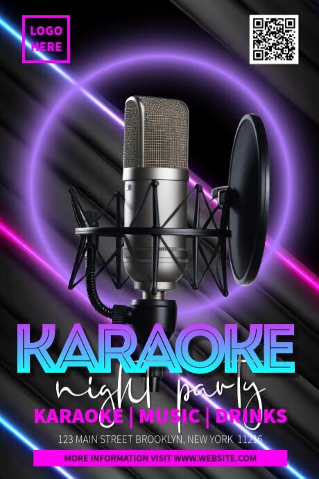 3d Karaoke Night Party Poster Template | PosterMyWall