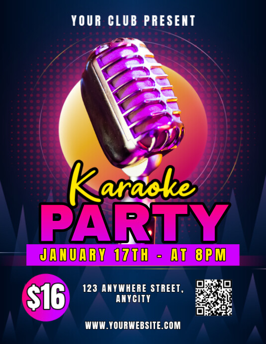 3d Karaoke Party Pamflet (letter As) Template | PosterMyWall
