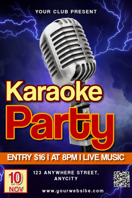 3d Karaoke Party Poster Template | PosterMyWall