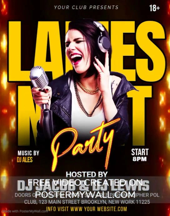 3d Ladies Night Party Video Poster/wallboard Template | PosterMyWall