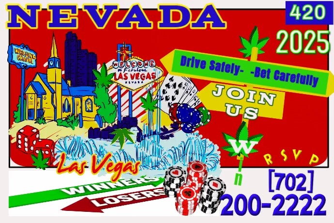 3D Las Vegas Casino Cannabis 420 Invite Digtal Poster Ad Template ...