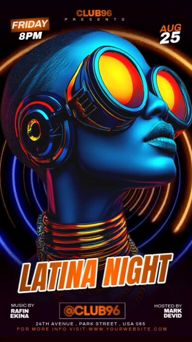Plantilla de 3d Latina Night Video Ads Flyer Instagram Reel | PosterMyWall