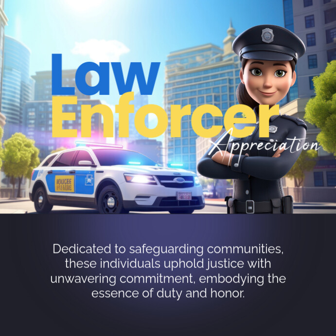 3d Law Enforcement Appreciation Instagram Post Template | PosterMyWall