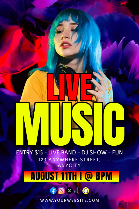 3d Live Music Poster Template | PosterMyWall