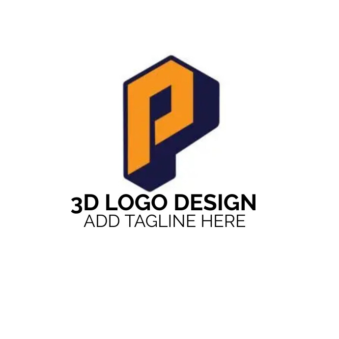 Plantilla de 3D LOGO P | PosterMyWall